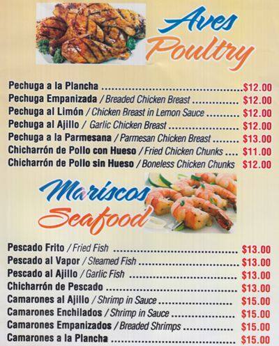 Menu at El Nuevo Taino pub & bar, New York City