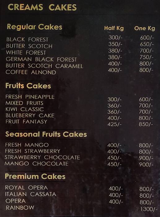 Menu at Kalyan Bakers, Bhiwandi