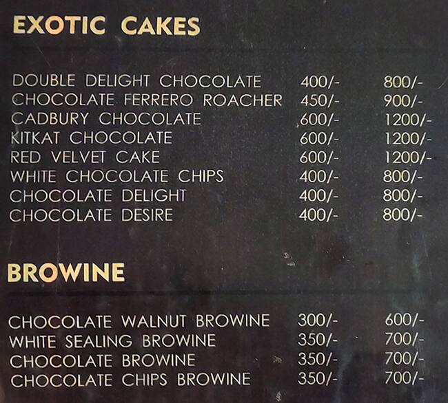 Menu at Kalyan Bakers, Bhiwandi