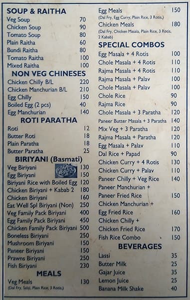 Menu of Karavali Kitchen, Marathahalli, Bangalore