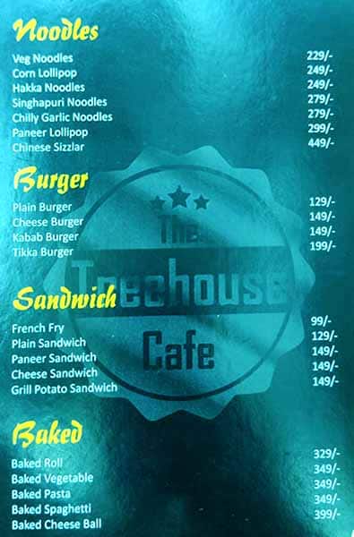 Menu of Tree House Cafe, Swaroop Nagar, Kanpur