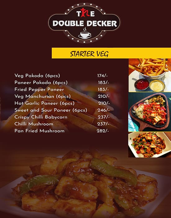 Menu at The Double Decker, Kolkata