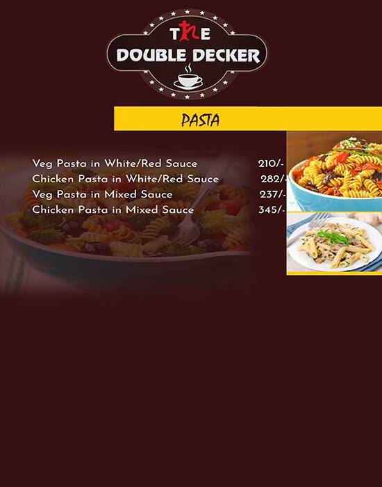 Menu at The Double Decker, Kolkata
