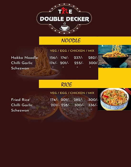 Menu at The Double Decker, Kolkata