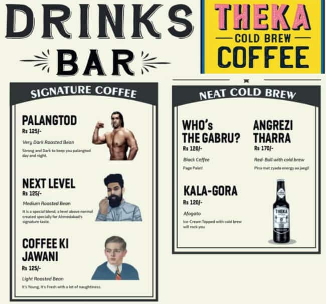Menu of Theka Coffee, Bodakdev, Ahmedabad