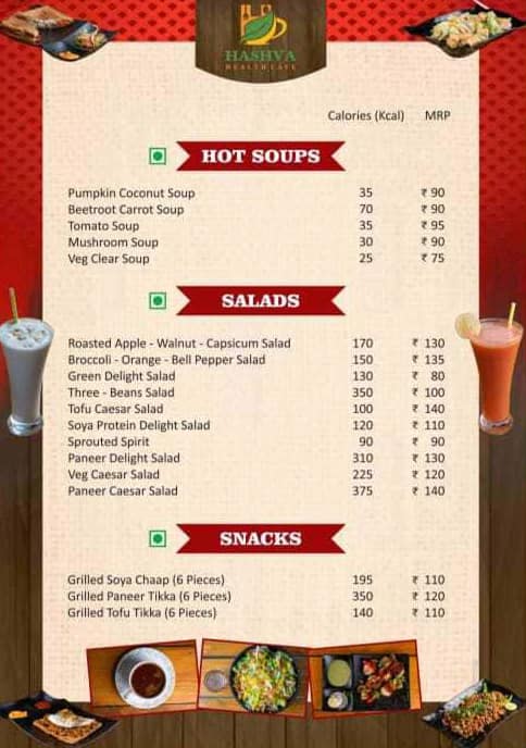 Menu of Hashva Health Cafe, Parvati, Pune