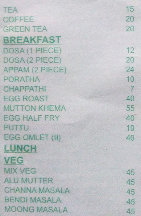Menu at Rahmaniya Restaurent, Mumbai, No 7 Raghunath