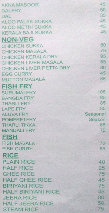 Menu at Rahmaniya Restaurent, Mumbai, No 7 Raghunath