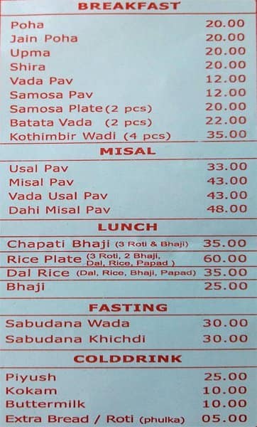 Me Marathi Menu, Menu de Me Marathi, Goregaon East, Mumbai - Zomato