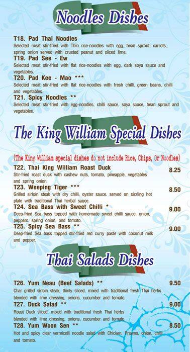 Menu at King William pub & bar, West Drayton, 392 Sipson Rd