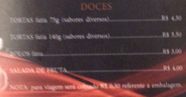 Menu at Spazio Gastronomia desserts, São Paulo