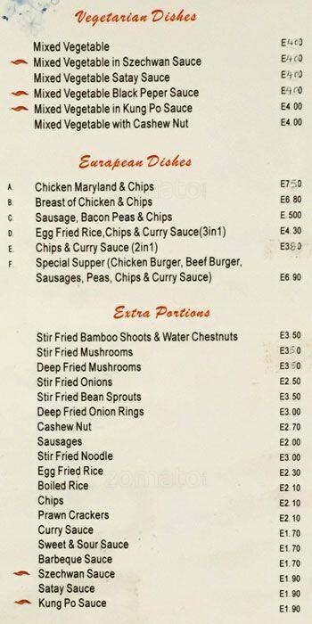 Menu at Ocean Inn Chinese Takeaway fast food, Dublin, 28 Main Street Upper