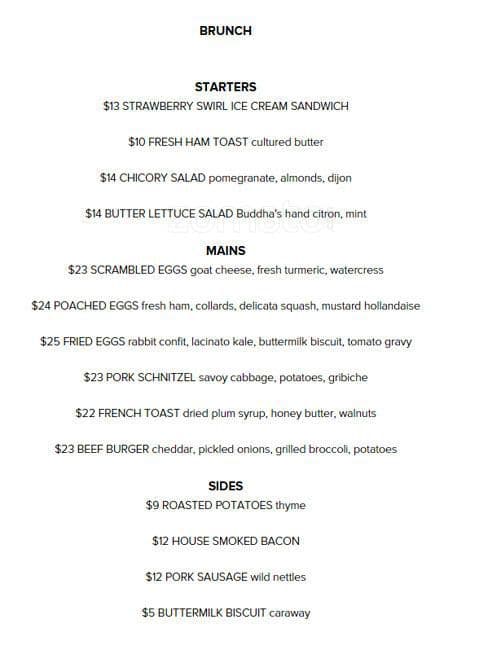 Menu at Trou Normand pub & bar, San Francisco