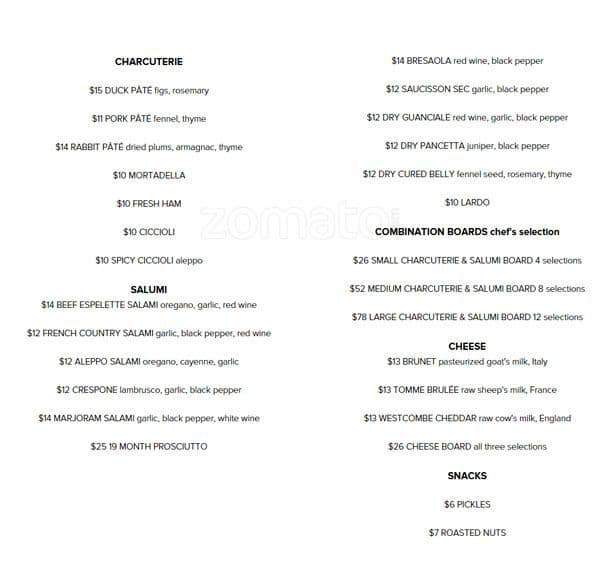 Menu at Trou Normand pub & bar, San Francisco