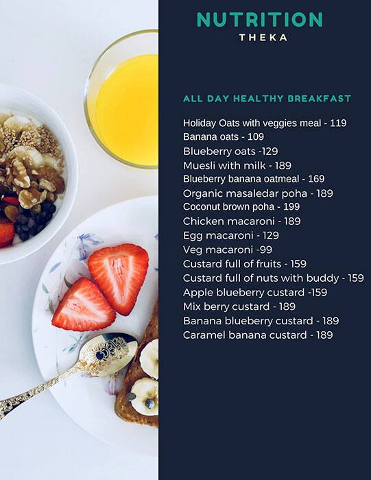Menu of Nutrition Theka, DLF Phase 3, Gurgaon