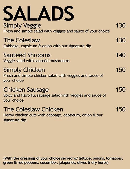 Menu at ISAI - The Art Café, Chennai