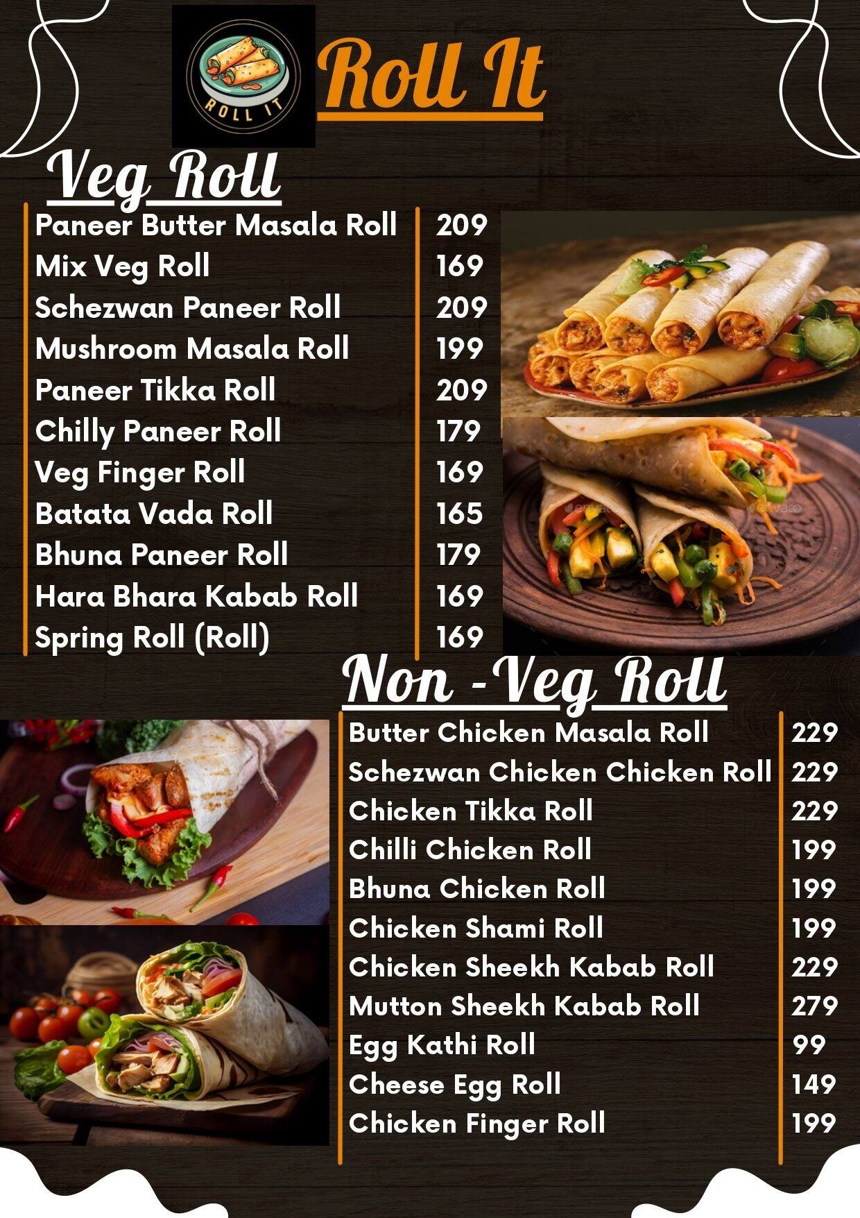 Menu of Roll It, Ayodhya Nagar, Nagpur