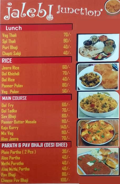 Menu at Jalebi Junction, Pune, 4