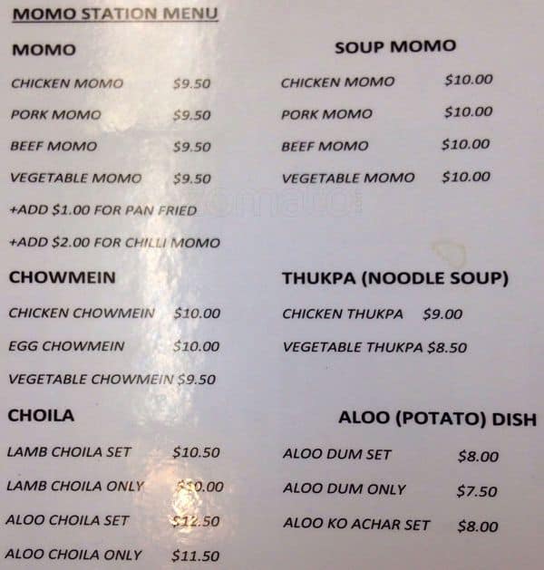 Momo Station Menu, Menu for Momo Station, CBD, Melbourne - Urbanspoon ...