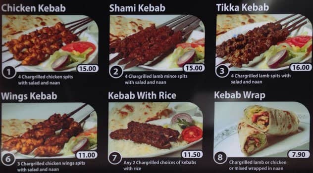 Menu at Safa Kebab restaurant, Prospect