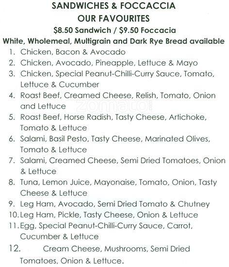 Menu at Food Coffee Friends cafe, Heathmont
