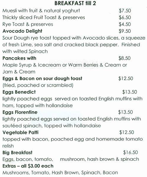Menu at Food Coffee Friends cafe, Heathmont