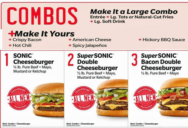 Sonic Drive-In Menu, Menu for Sonic Drive-In, Burleson, Burleson ...