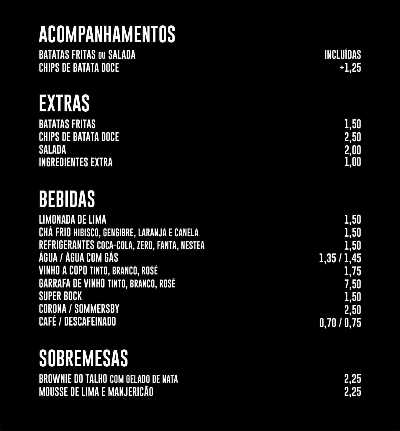 Menu em Talho Burger restaurante, Porto, Avenida dos Descobrimentos