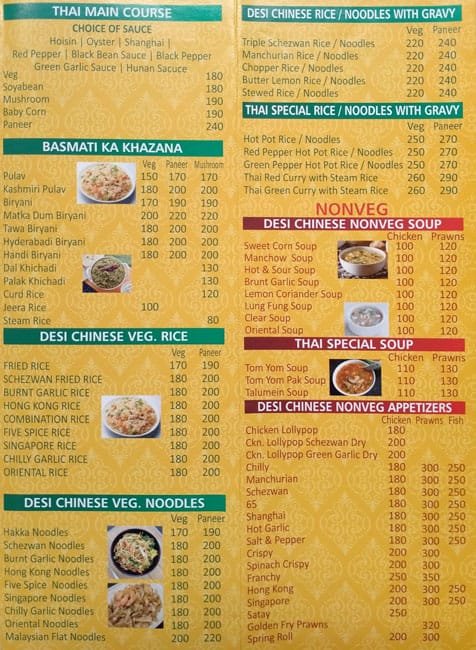 Menu of Ru Raghu Food, Powai, Mumbai