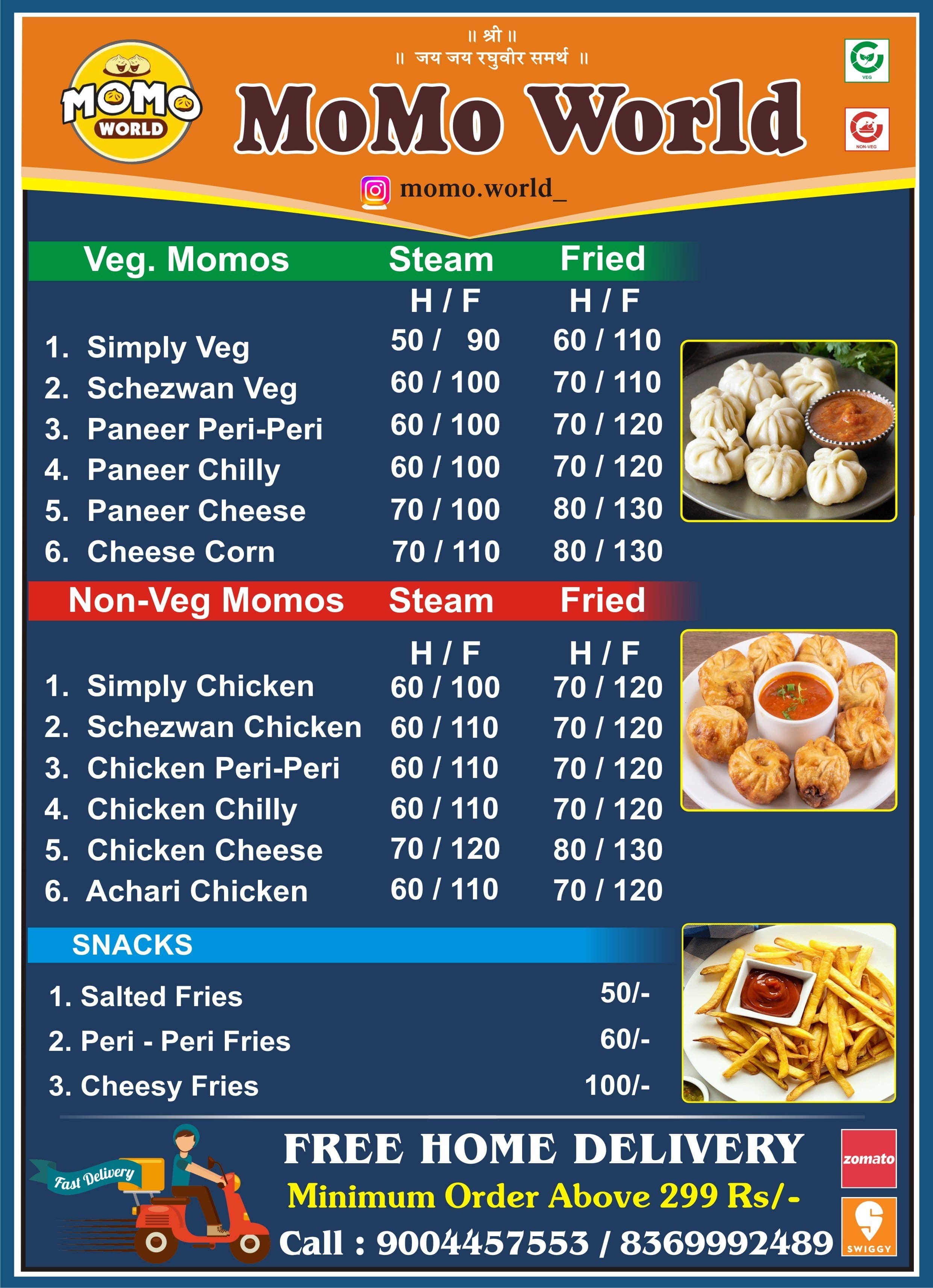 Menu of Momo world, Kalyan, Thane