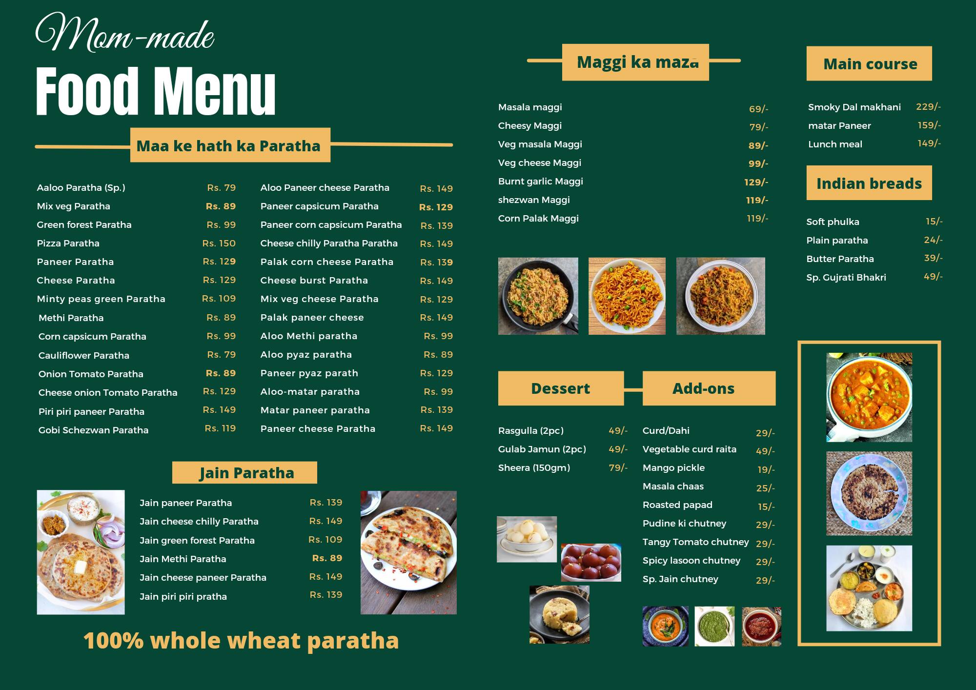 Menu of Mom Made, Borivali East, Mumbai