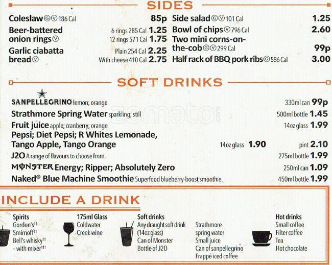 Menu at The London & Rye pub & bar, London