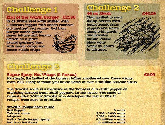 Menu at Red Iron Burgers steakhouse, Uxbridge