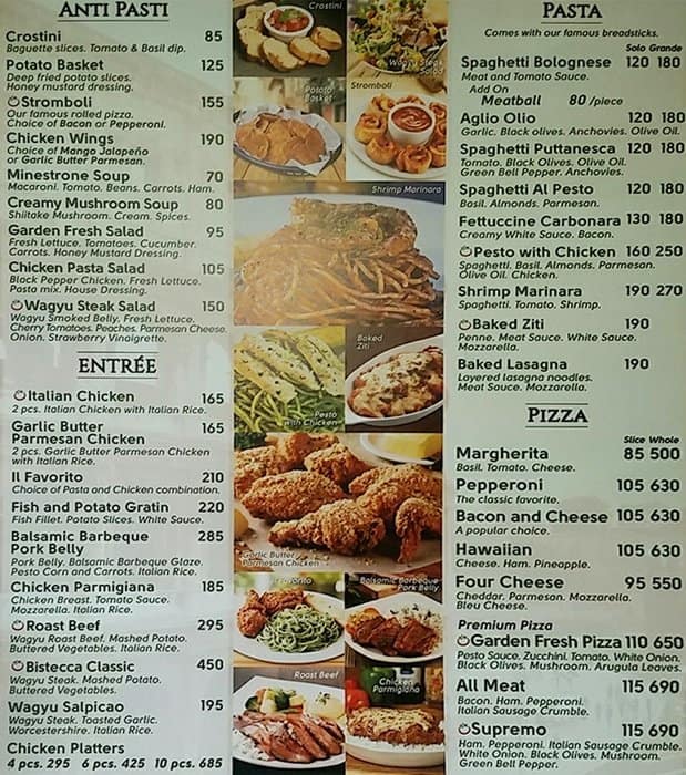 Ristorante Bigoli Menu, Menu for Ristorante Bigoli, Libis, Quezon City ...