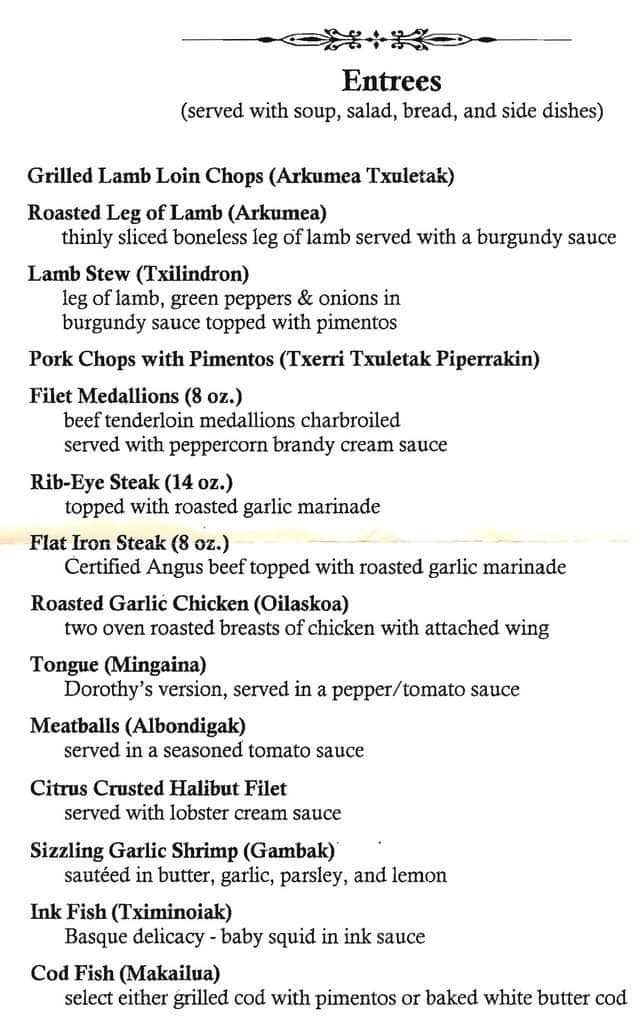 Epi's A Basque Restaurant Menu - Urbanspoon/Zomato