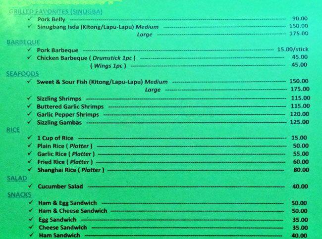 Menu at Four Seasons Coffee Shop & Restaurant, Lapu-Lapu City, Lopez ...