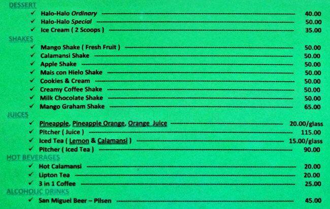 Menu at Four Seasons Coffee Shop & Restaurant, Lapu-Lapu City, Lopez ...