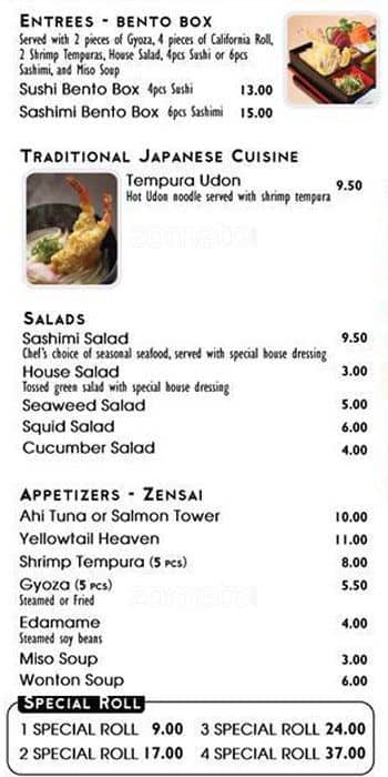 Menu at Sushi Box restaurant, Rockwall