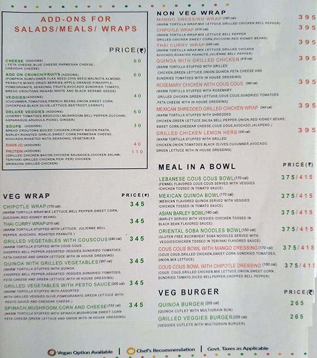 Menu at The Salad Story, Delhi, R 5