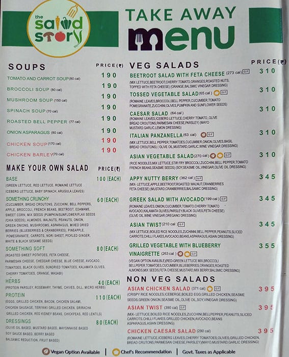 Menu at The Salad Story, Delhi, R 5