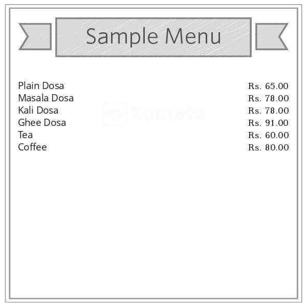 Menu of Sendhoor Coffee, Indiranagar, Bangalore