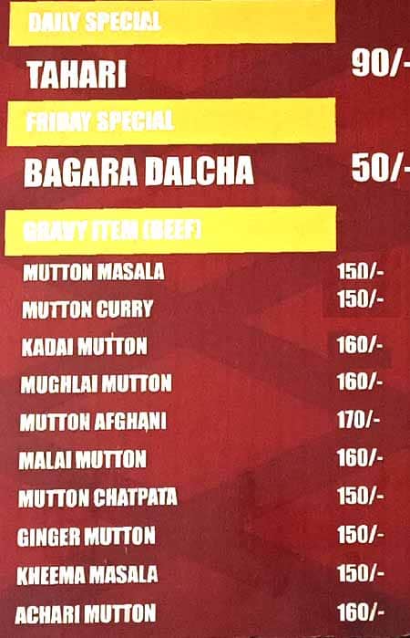 Menu at Masha Allah Mandi, Hyderabad, 8FXV+W9M