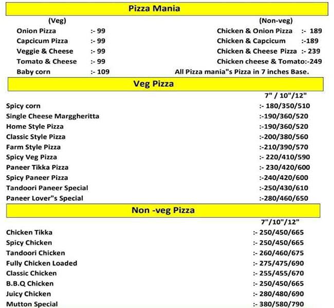 Menu of Pizza Perfection, Sector 75, Noida