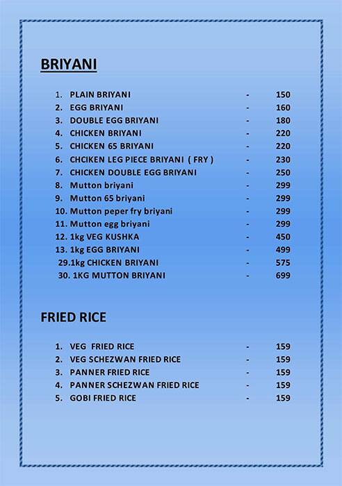 Menu of Chennai Idly Kadai, Madipakkam, Chennai