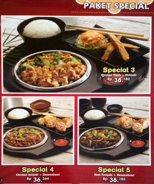 Menu at Gokana restaurant, South Jakarta, Jl. Raya Cilandak KKO No.1