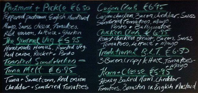 Menu at Six West Bistro pub & bar, Dublin