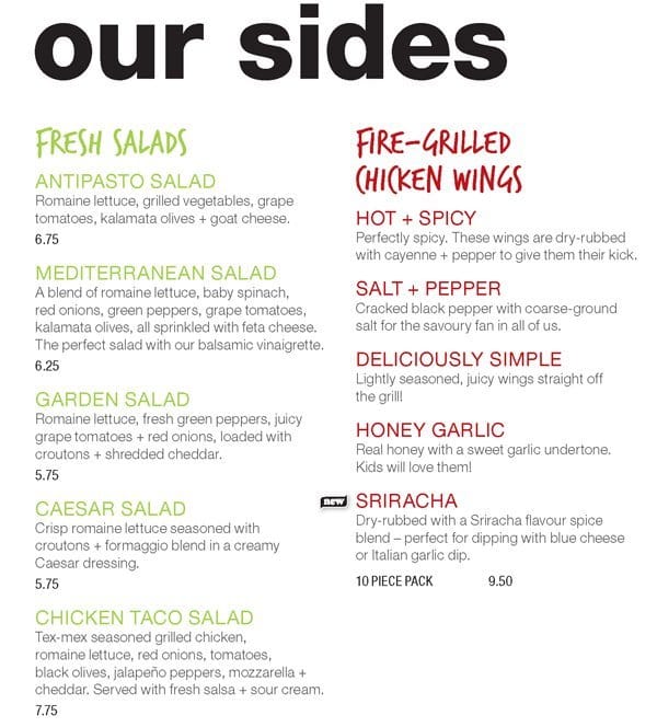 Menu at Panago Pizza pizzeria, New Westminster, 485 E Columbia St