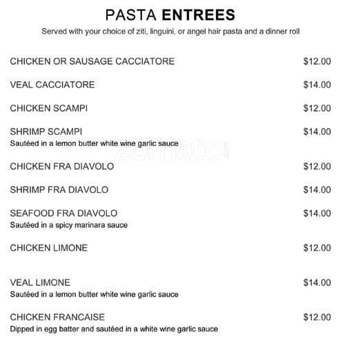 Menu at Pat's Pizza & Catering pizzeria, Boston