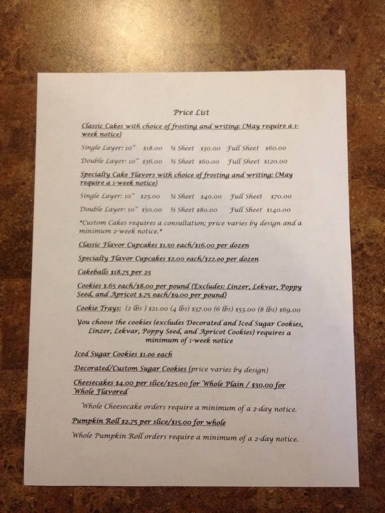 Menu at Sweets Treats Cafe, Blakely