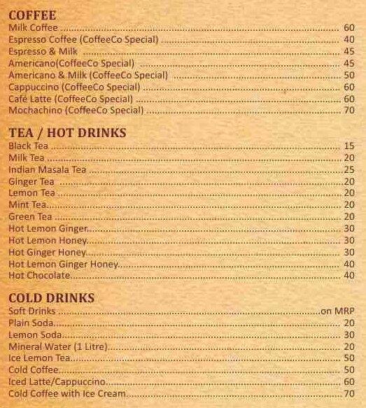 Cafe Coffeeco Menu Menu For Cafe Coffeeco Paharganj New Delhi Zomato